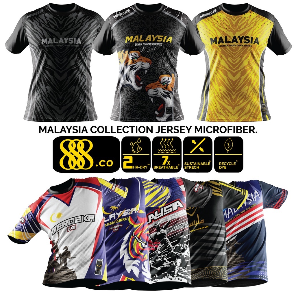 888.CO MALAYSIA MERDEKA JERSEY MICROFIBER TSHIRT SUBLIMATION (FAST-DRY ...