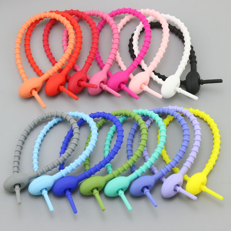 Multi-functional Silicone Cable Ties Strap Sealing Food Tie Rope Data ...