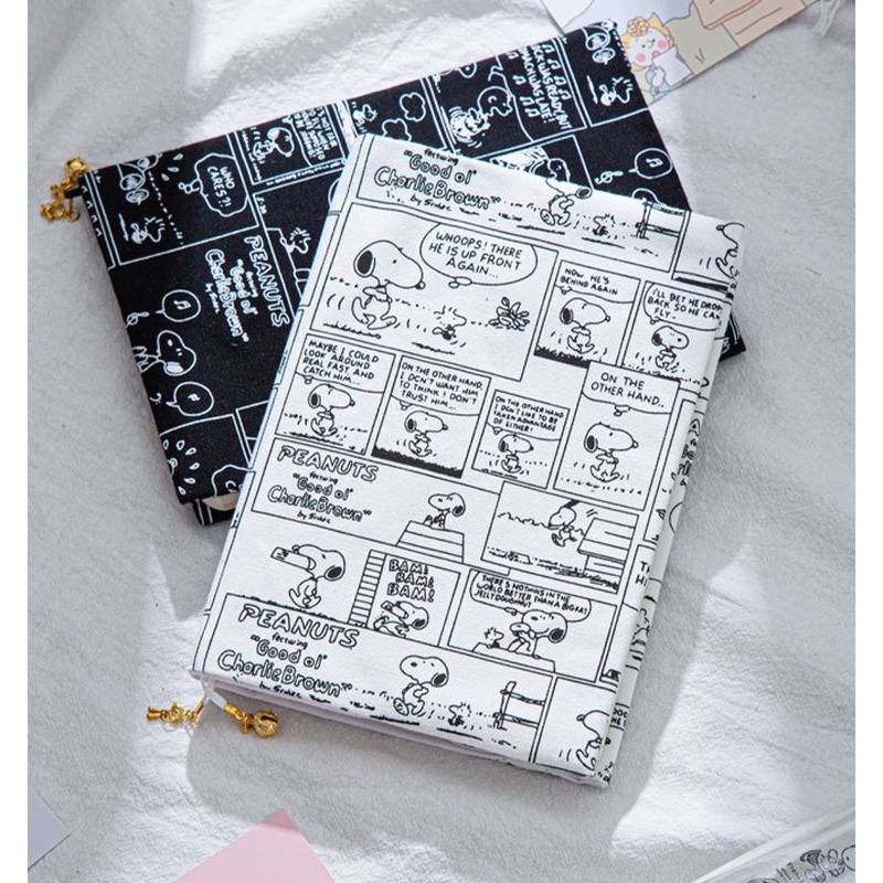 Snoopy Comic Fabric Book Jacket Cartoon Handbook Book Cover A5 A6 Hobo ...