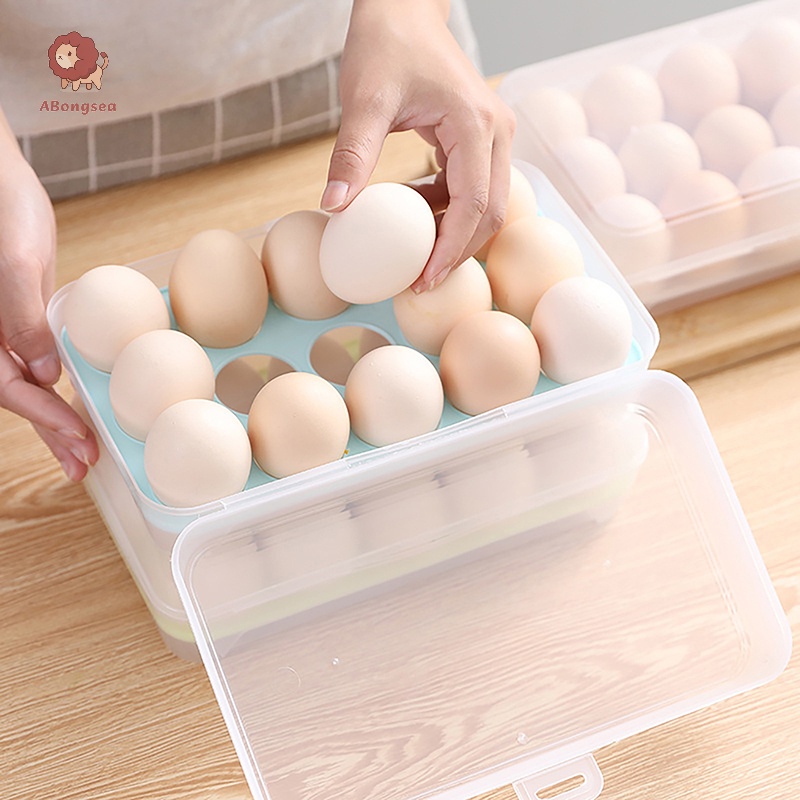 abongsea 15 Grids Egg Storage Box Egg Carton PP Case Egg Box Tray with ...