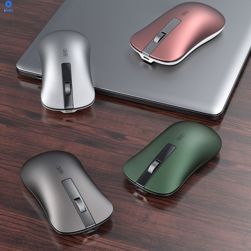Aluminum Alloy Wireless Mouse Rechargeable Mute Laptop Desktop Computer ...