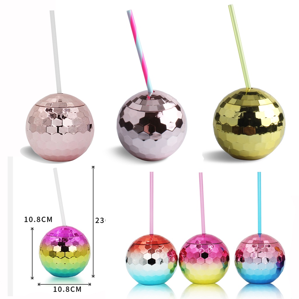 【READY STOCK】 580ml Disco Ball Drinking Cups Flash Ball Plating Cup ...