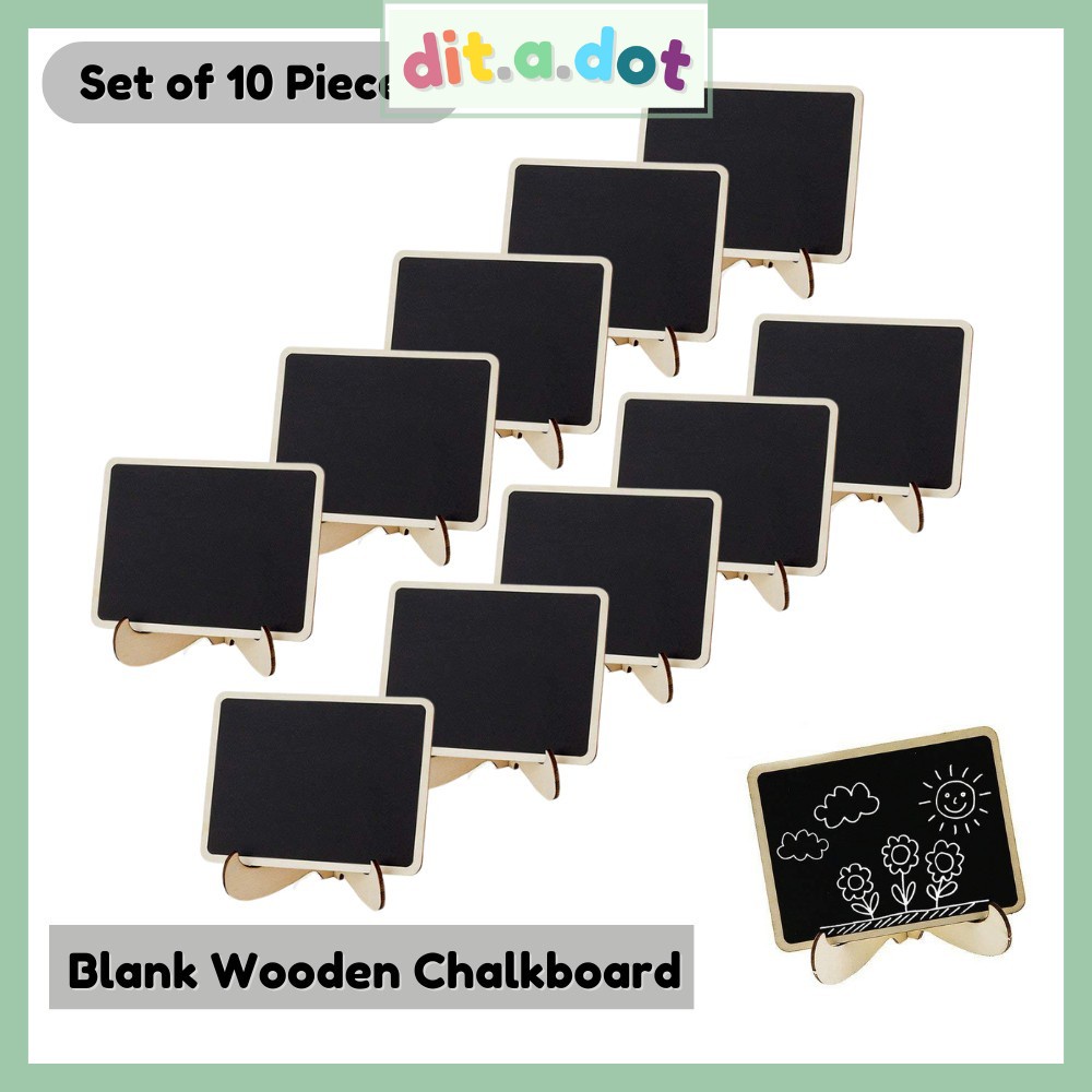 [SG] DitaDot 10pcs Mini Wooden Blackboard/Small Message Notice Board ...