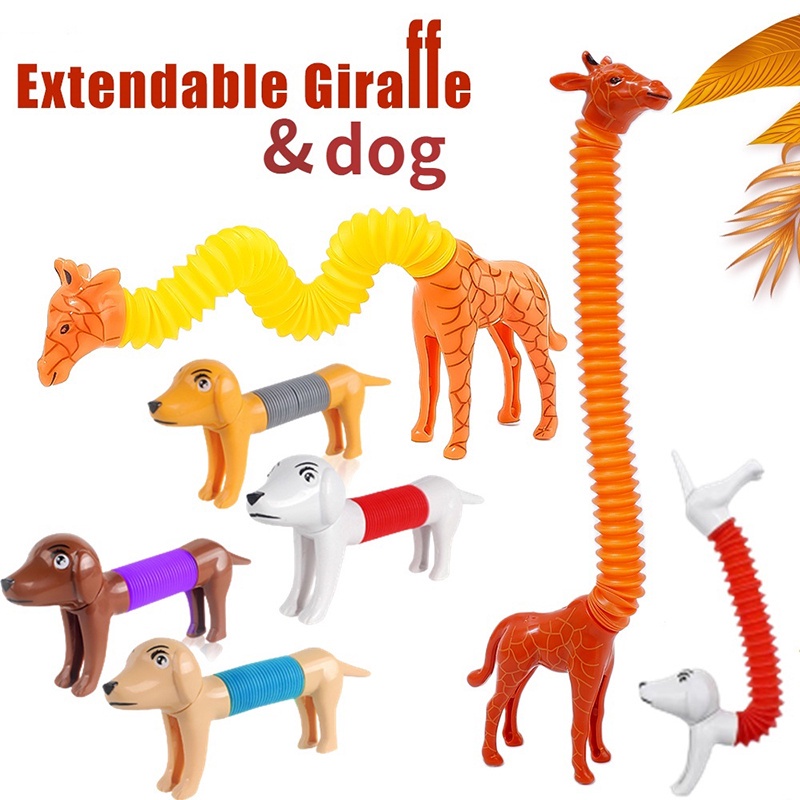 1Pc Stretch Pop Tube Giraffe Toy, Sensory Fidget Toy For Kids, Cute ...
