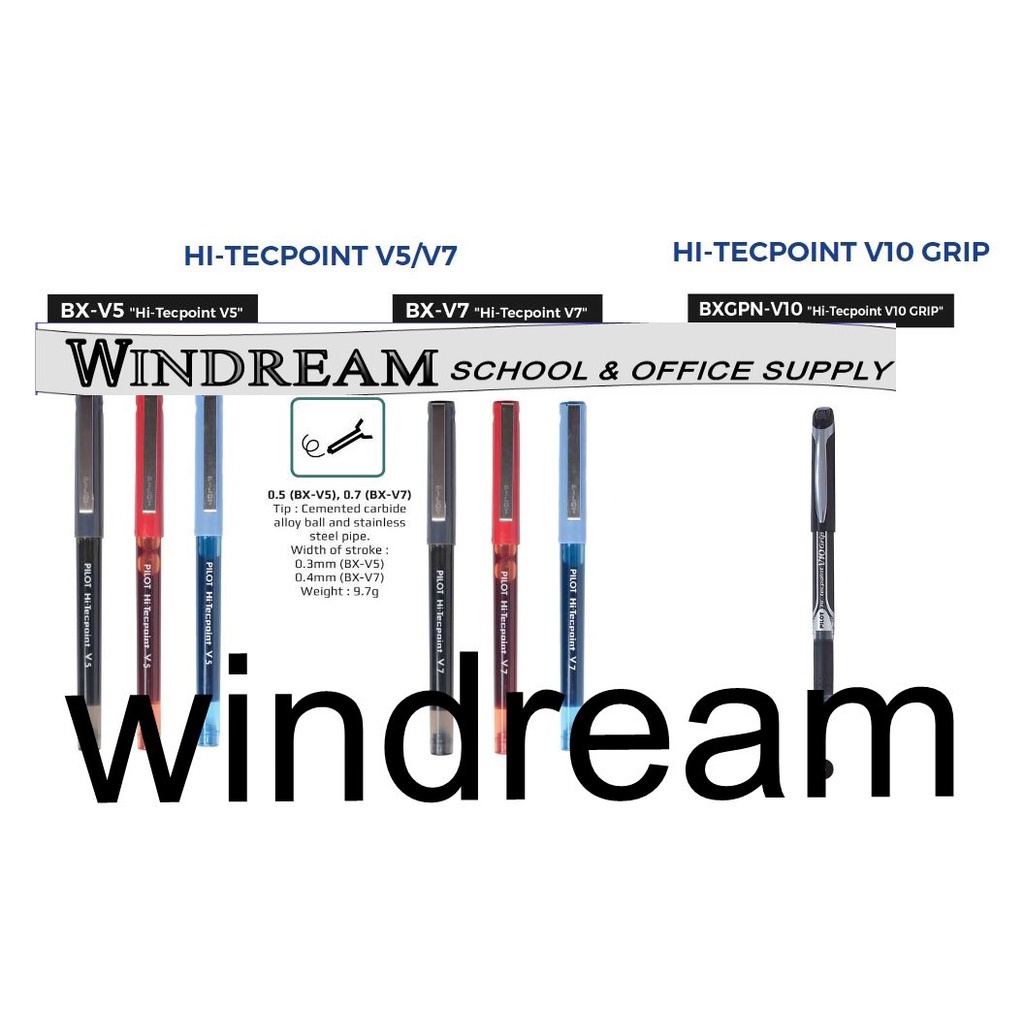 Pilot Hi-Techpoint Grip Pen V5, V7 & V10 sign pen | Shopee Singapore