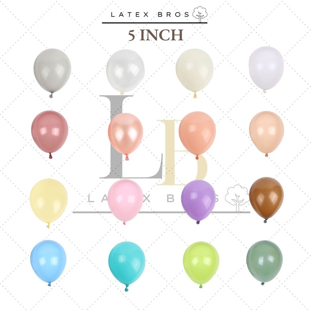 5 Inch High Quality 1g Multi Colored Matte Latex Balloons (10 pieces ...