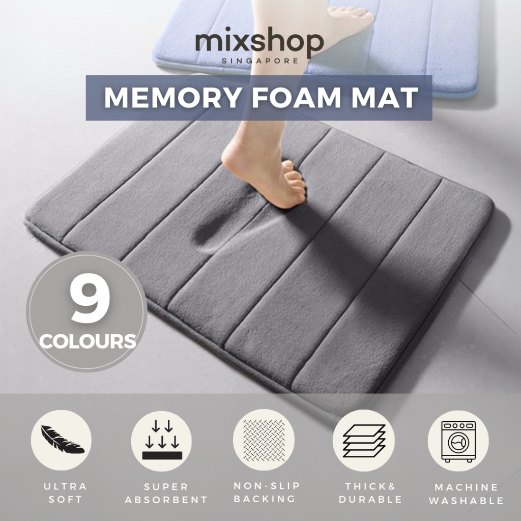 mixshop Premium Extra Thick Memory Foam Floor Mat Anti Slip [Available ...