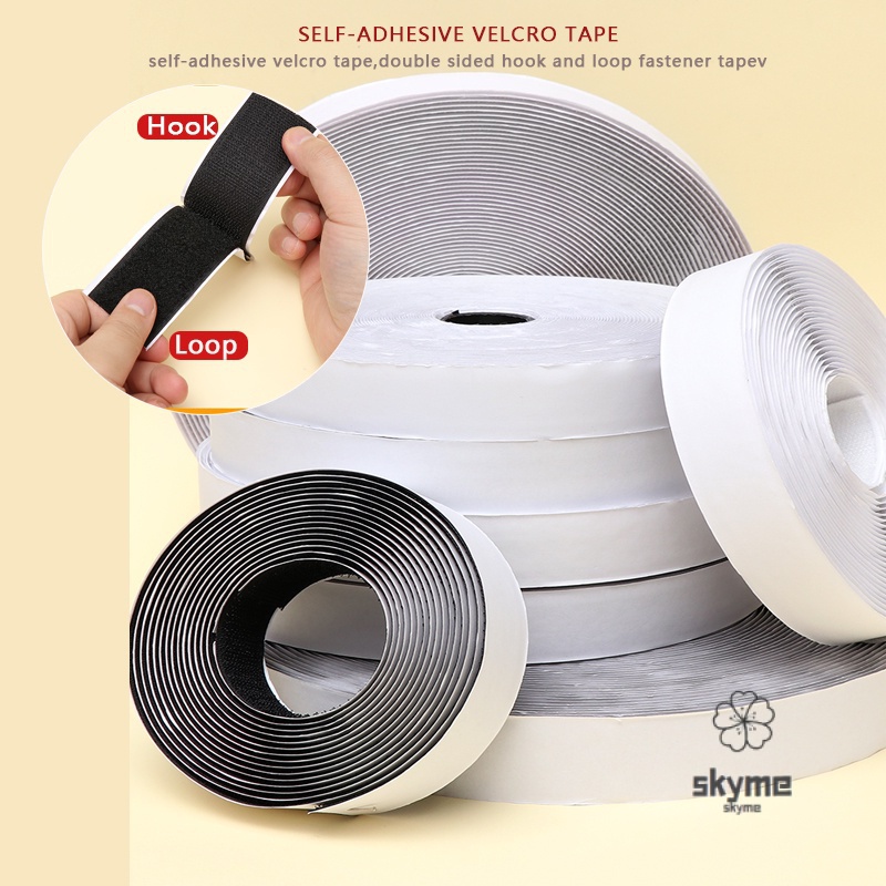 (4 Styles)5M/ 2 Roll/Pack Self-adhesive Velcro Tape,Double Sided Hook ...