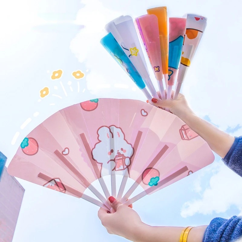Cute Portable Folding Fan Student Dormitory 7 Bones Fan Creative Summer ...
