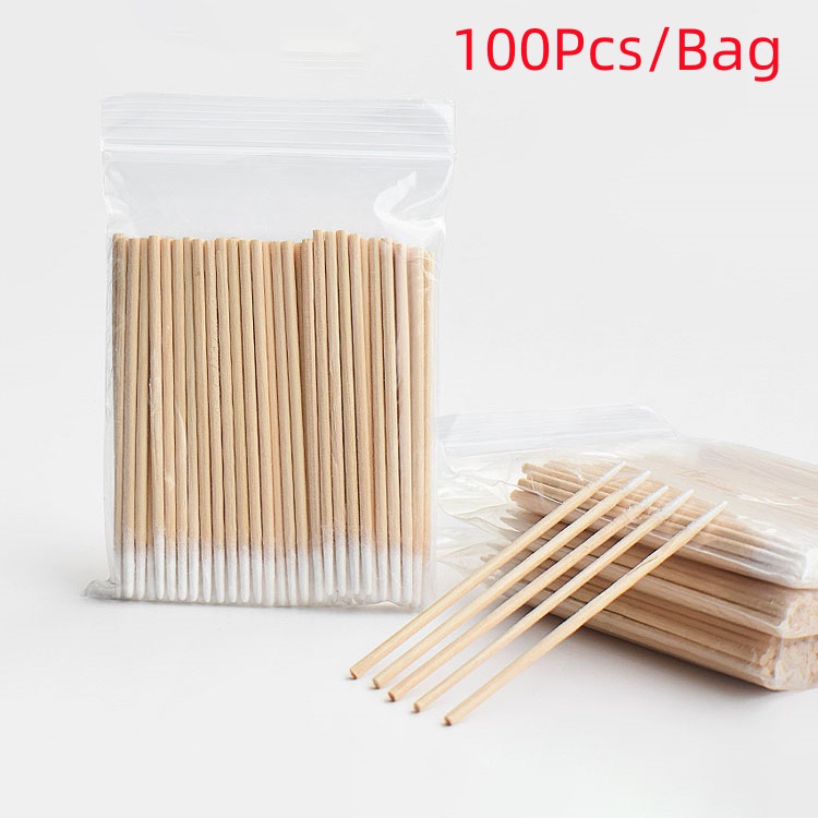 100PCS Pointy Tip Cotton Swab Embroidered Tattoo Eyebrow Tattooing Tool ...
