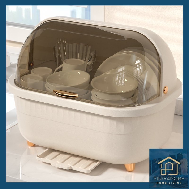 (SUPER OFFER🎉)Kitchen Dish Rack with Cover/Dish Drainer with Chopstick ...