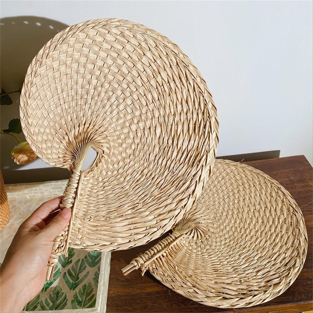 Hand-woven Fan Natural Palm Leaf Fan Summer Fan Wedding Decoration Wall ...