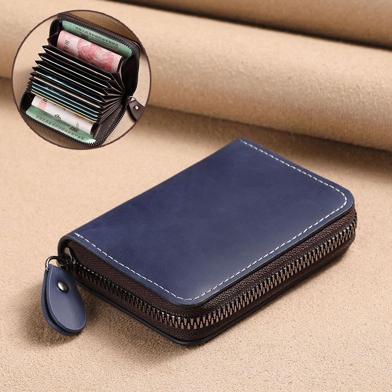 Card Bag, Soft Leather, Men's Large Capacity Card Holder, Multiple Anti ...