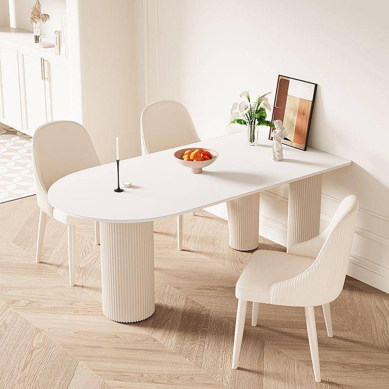 Light luxury simple modern rock slab dining table small dining table ...