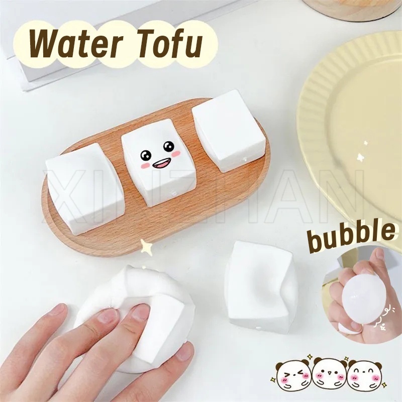 1PC White Mochi Squishy Toy / Water Tofu Squeeze Toy / Adults Anxiety ...