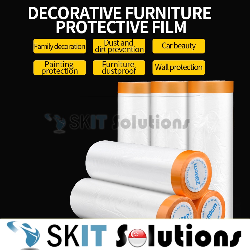 Pre-Tape Masking Film Wall Paint Spray Painting Furniture Renovation ...