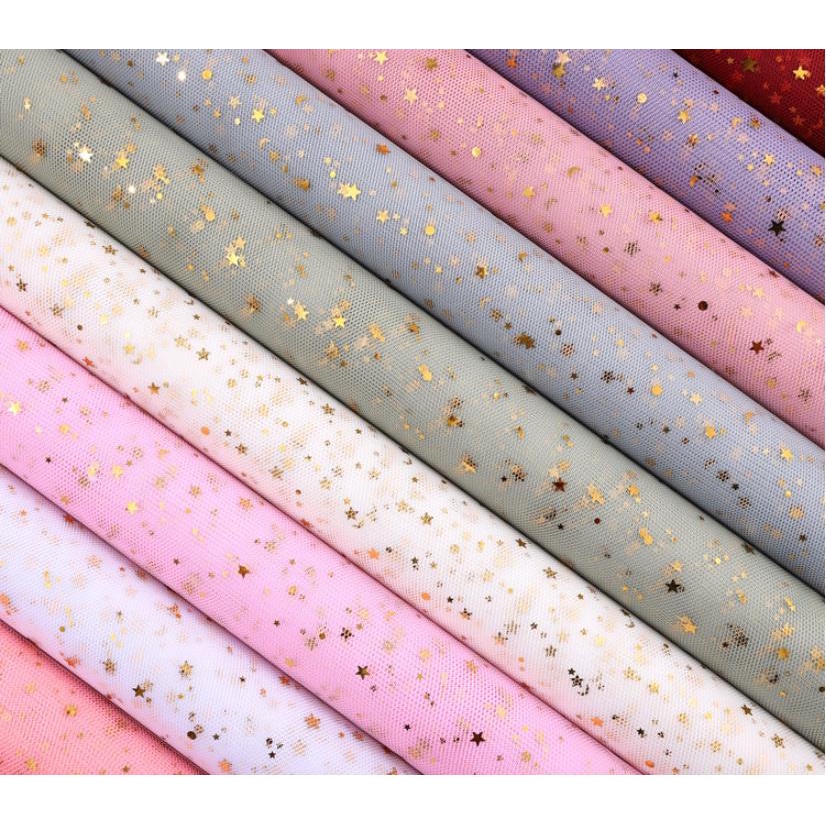 70*50cm Star and Moon mesh Lollipop bouquet DIY flowers wrapping paper ...