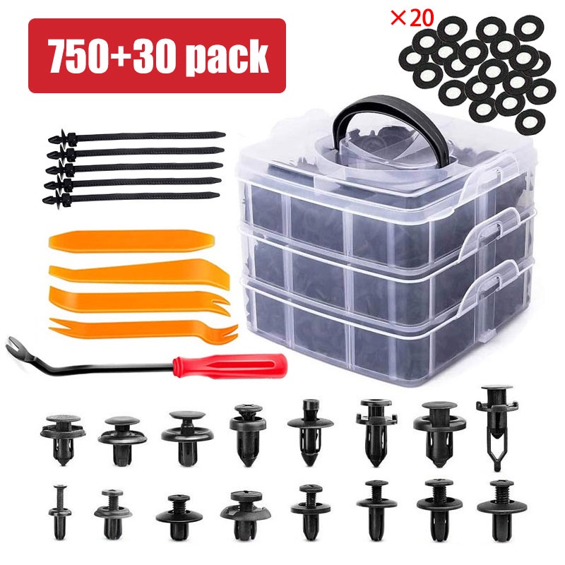 750PCS Car Rivet Bumper Clip Fastener Clip Expansion Screw Clip Door ...