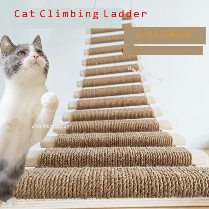 Solid Wood Cat Rope Ladder Cat Climbing Frame Cat Scratching Rope ...