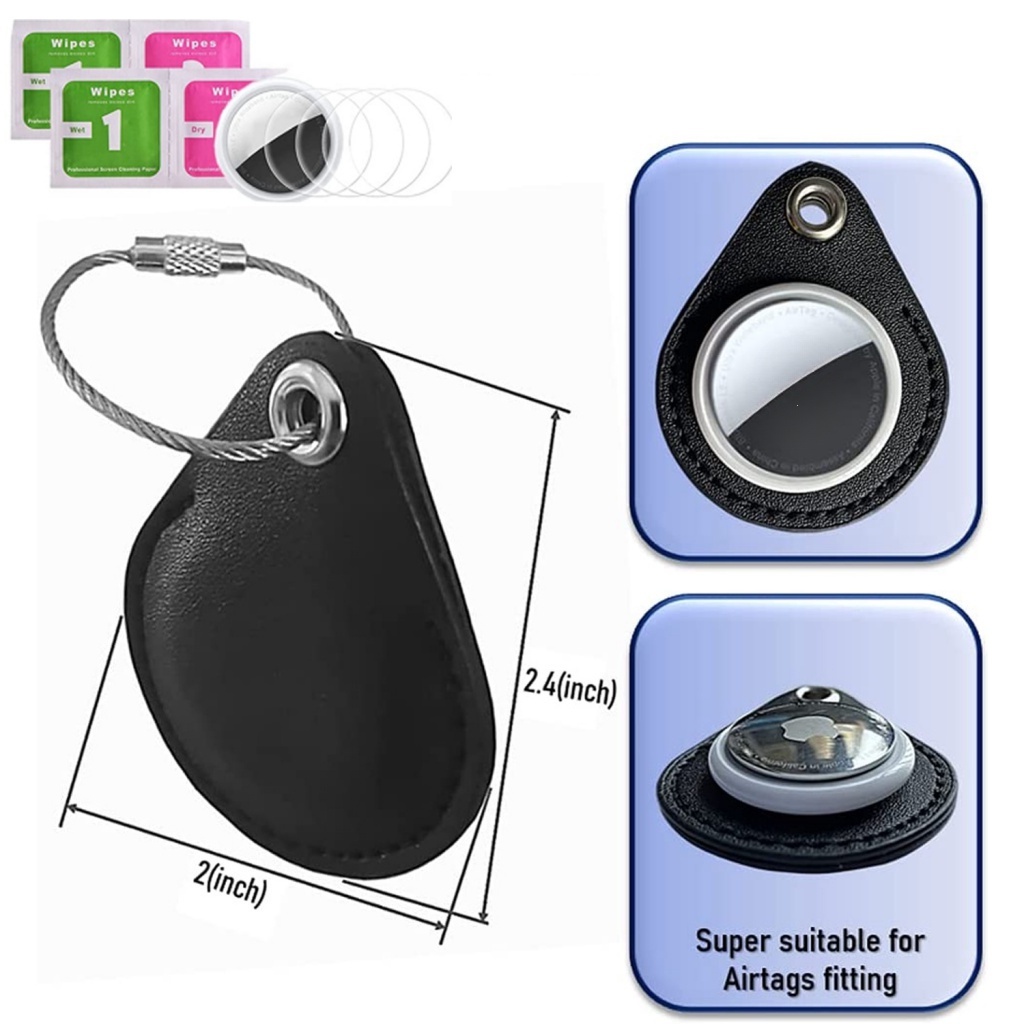 Leather Case for Airtags as Accessories with Keychain to Connect Apple ...