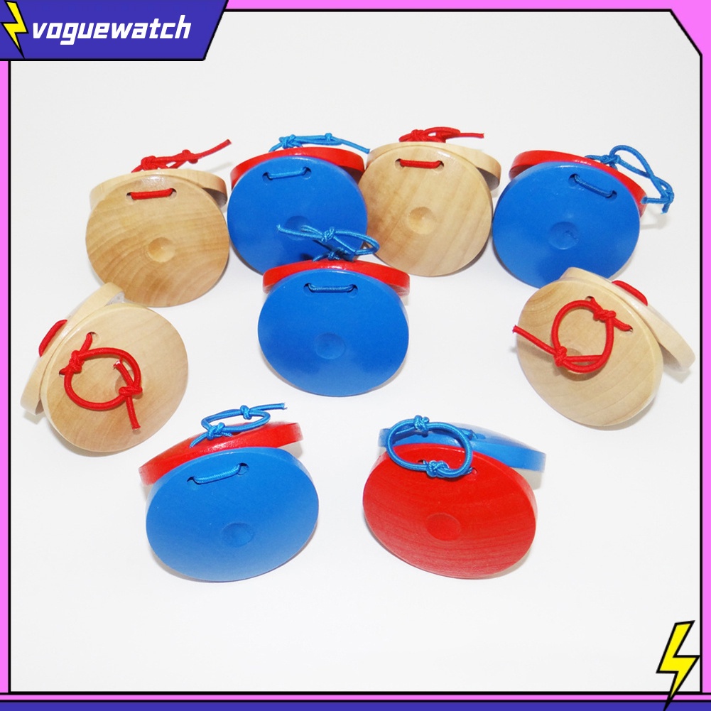 VGWT_Wooden Castanet Clapper Percussion Musical Instrument Education ...