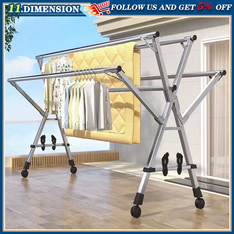 5-pole Stainless Steel Clothes Rack Drying Rack Laundry Rack with ...
