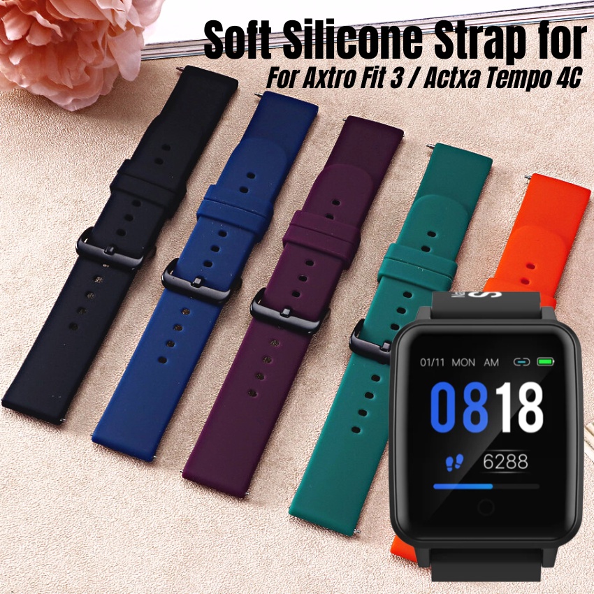 Axtro Fit 4 3 Strap Durable Silicone Wrist Band for Actxa Tempo 4C ...