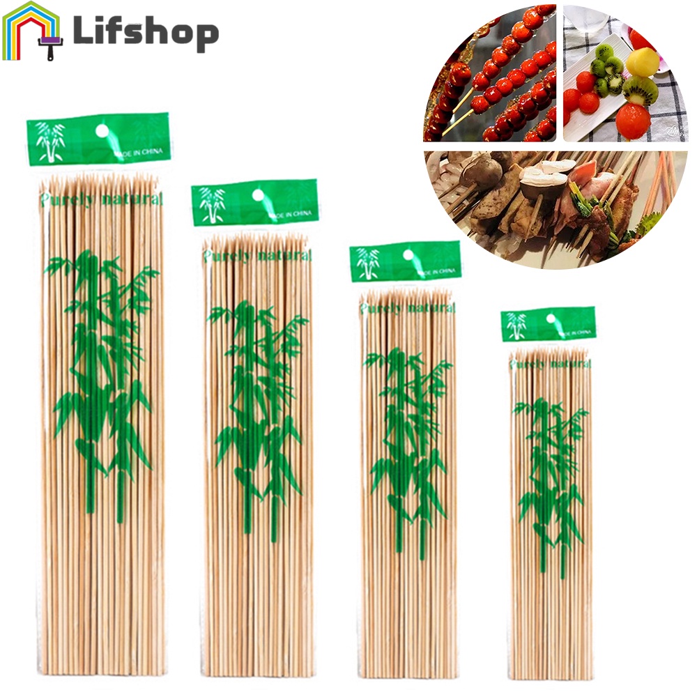 Natural Wood Long Stick for Barbecue Fruit BBQ Tools / Disposable ...
