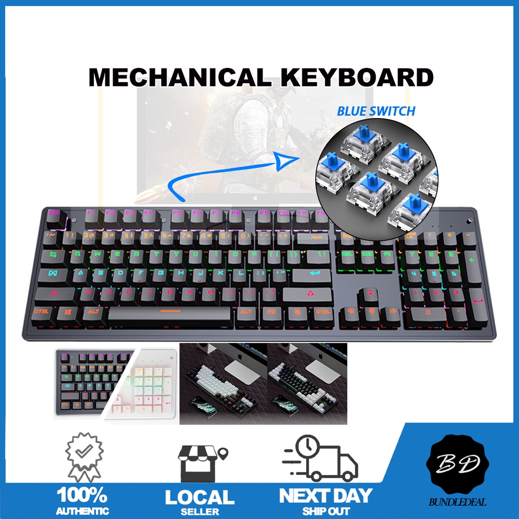 🚀[SG] Dark Alien Mechanical Keyboard Blue Switch Gaming/ Swappable ...