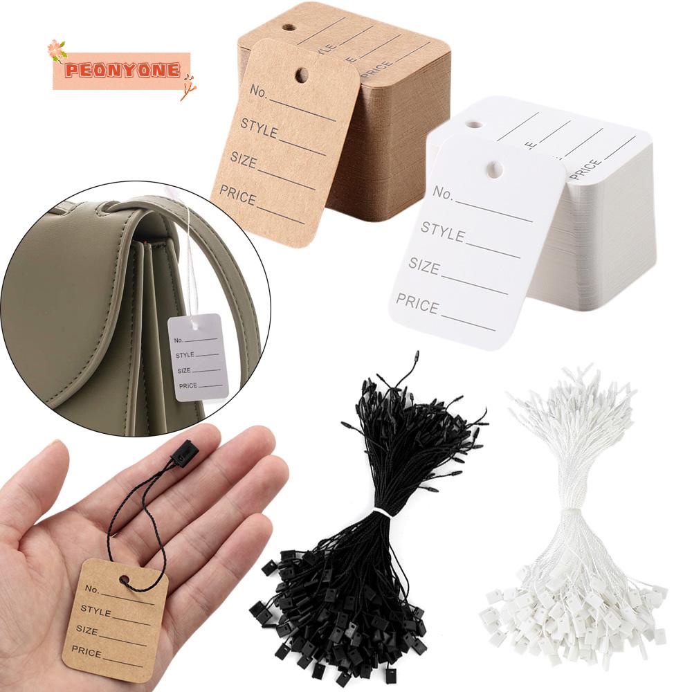 PEONY 500/1000PCS Useful Clothing Label Snap Lock Hang Tag String Price ...