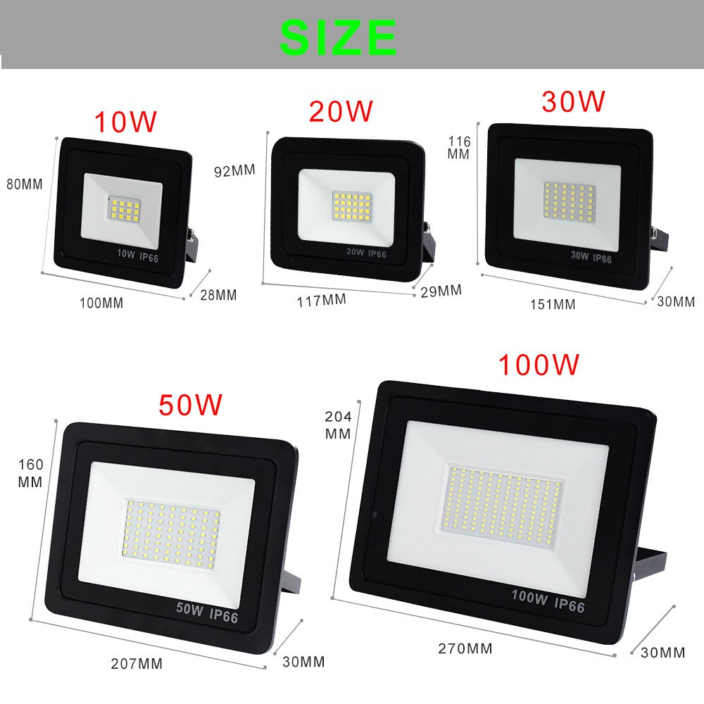 YQ5 LED Flood Light 10W 20W 30W 50W 100W Waterproof IP66 Outdoor Garden Lighting Spotlight Wall ...