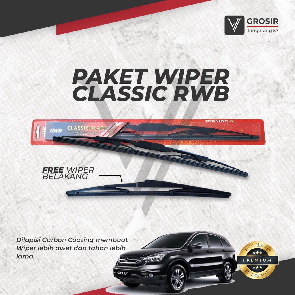 RWB CLASSIC WIPER PACKAGE CRV GEN 3 2007-2012 FRONT REAR 3 PCS | Shopee ...