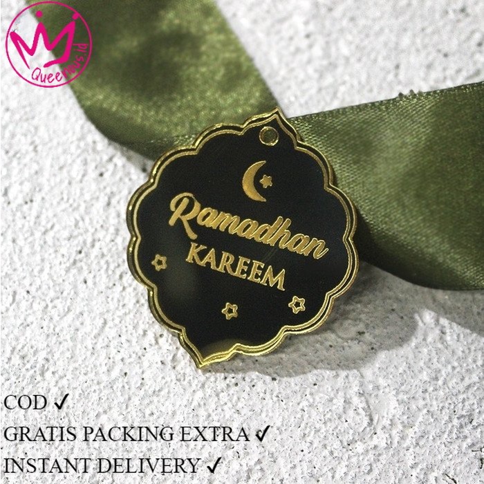 Ramadan Kareem Hang Tag Acrylic Mirror Eid Al-Fitr Label Tag Hampers ...