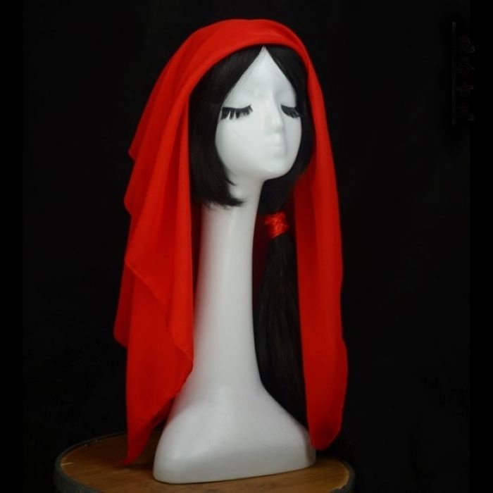Ancient Bridal Hanfu Red Veil Veil Chinese Style Xiuhe Wedding Chiffon ...