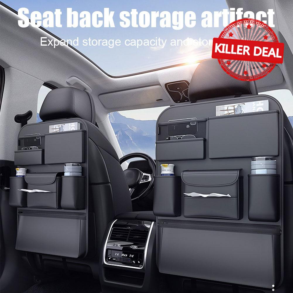 High Capacity Adjustable Car Storage Box Backseat 5 Organizer Trunk ...
