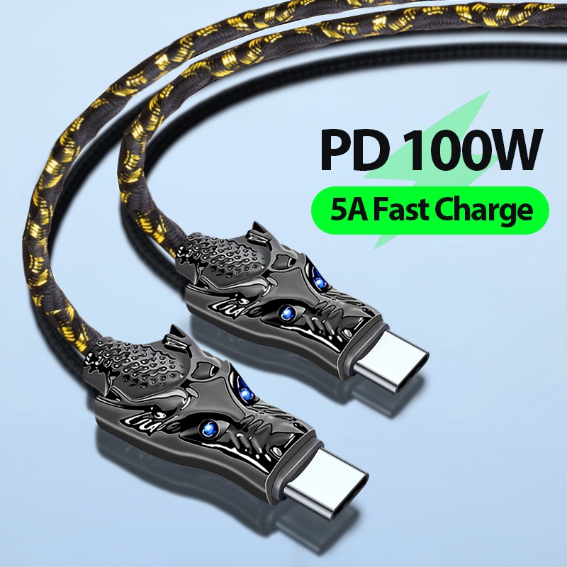 LED Lighting PD 100W 5A Fast Charge Type C to USB Type C Cable Quick ...