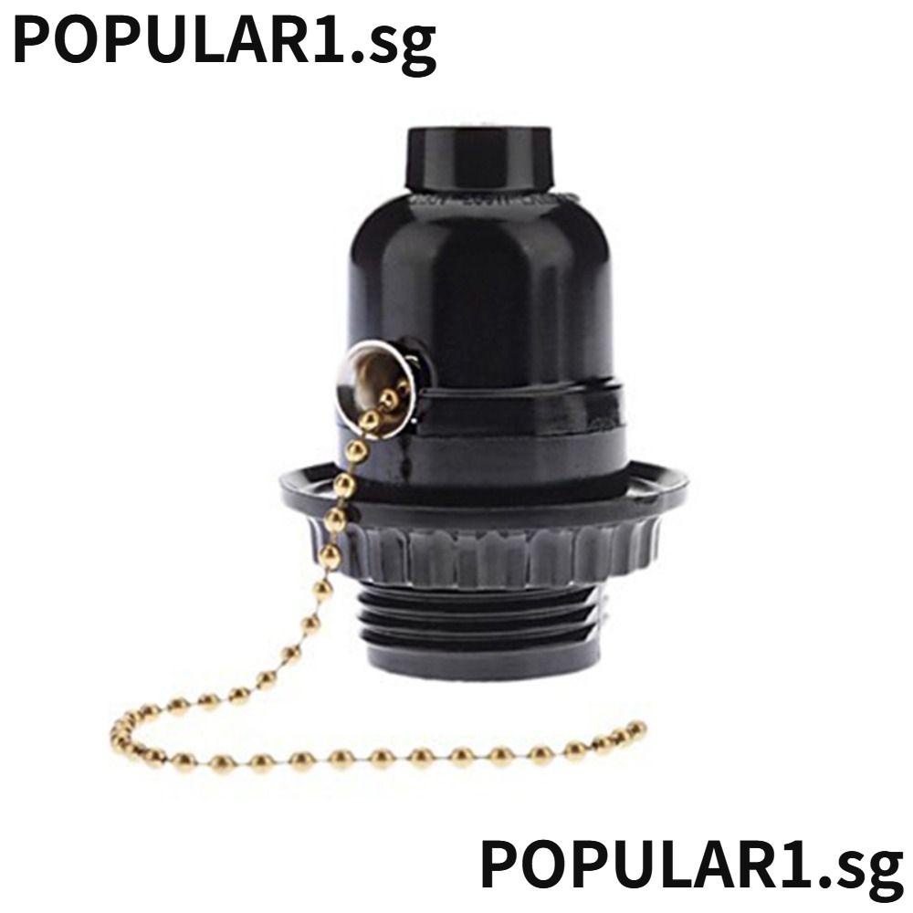 POPULAR Lamp Holder, Black with Pull Switch Bakelite E27 Bulb Base ...