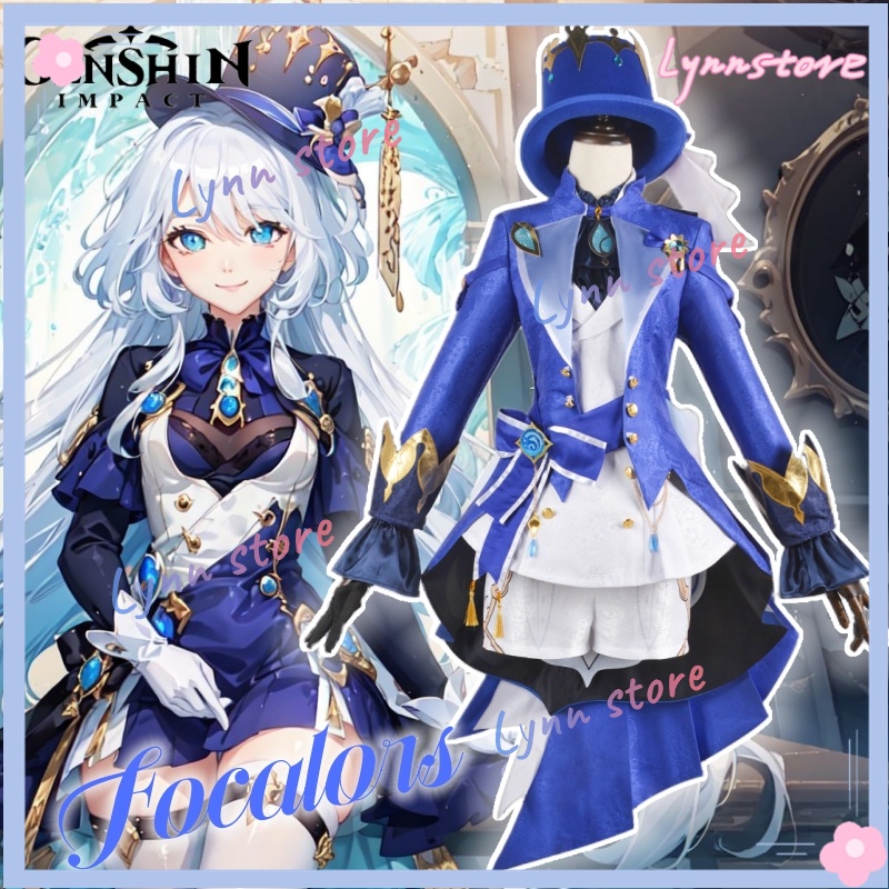 Genshin Impact Focalors Cosplay Costume Fontaine God Furina Blue ...