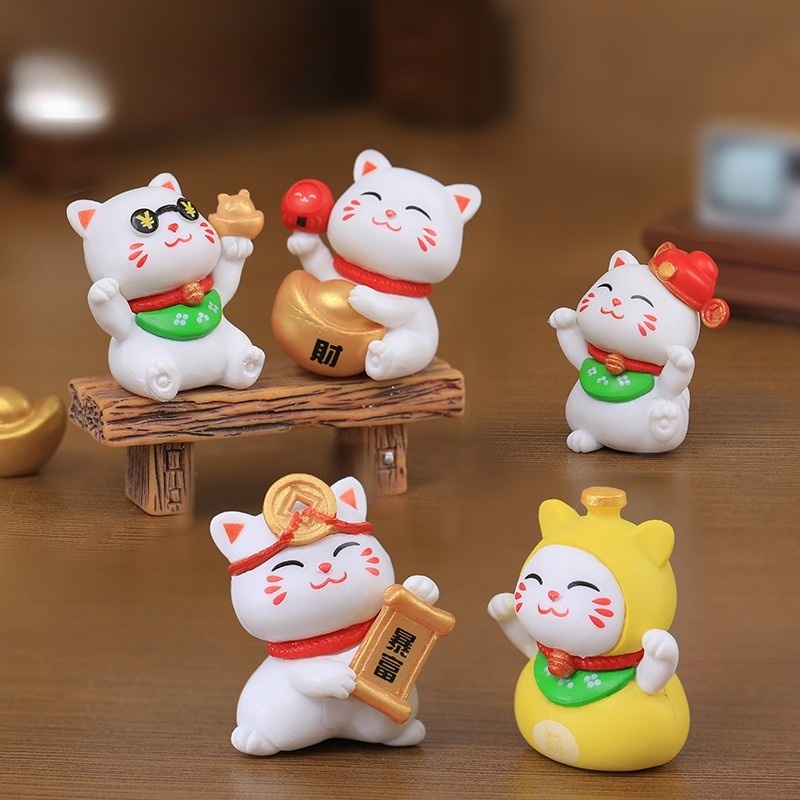 Miniature Lucky Cat Cute Cat Cute Animal Micro landscape Garden ...