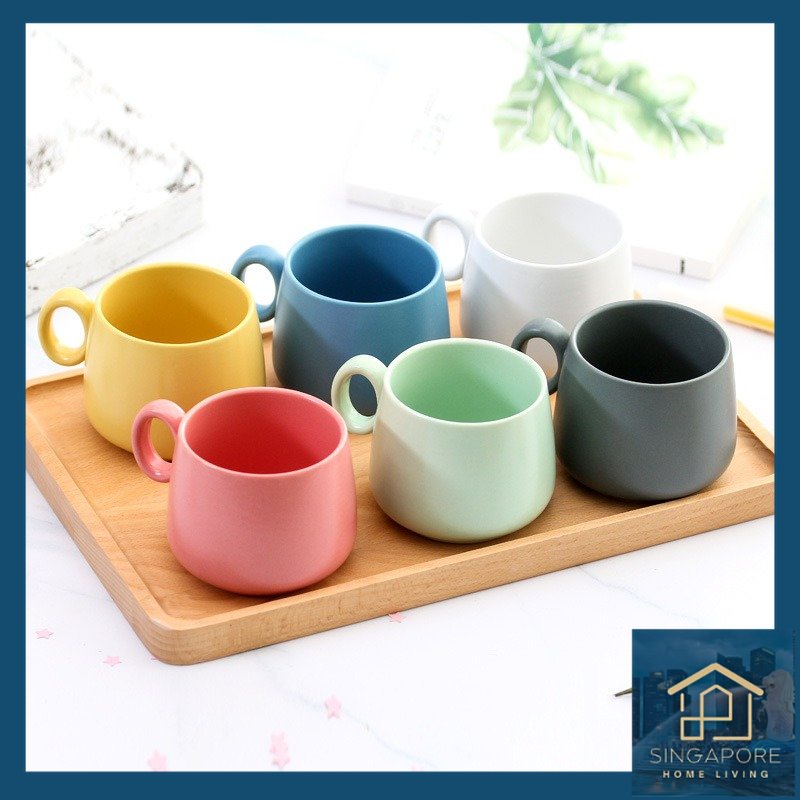 CLEAR STOCK Nordic Ins Ceramic Cup Office Tea Cup Simple Plain Coffee ...