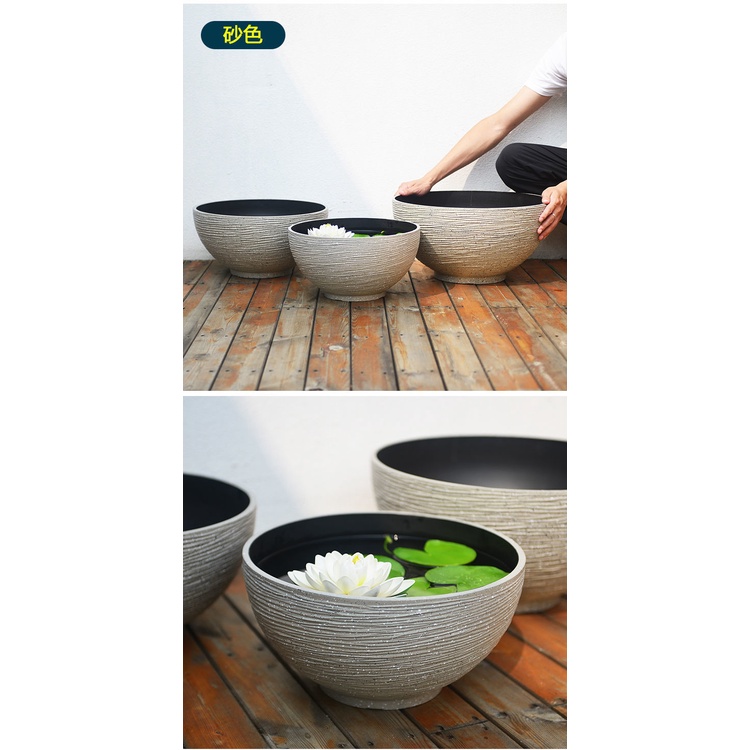 Bowl Lotus Pot Thickened Plastic Resin Flowerpot Factory Direct Sales ...