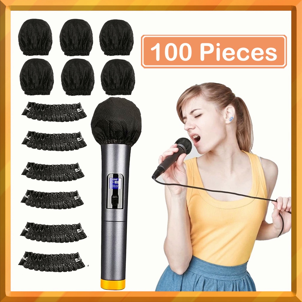 【Fast Delivery】100PCS Microphone Cover Disposable Non-Woven Microphone ...