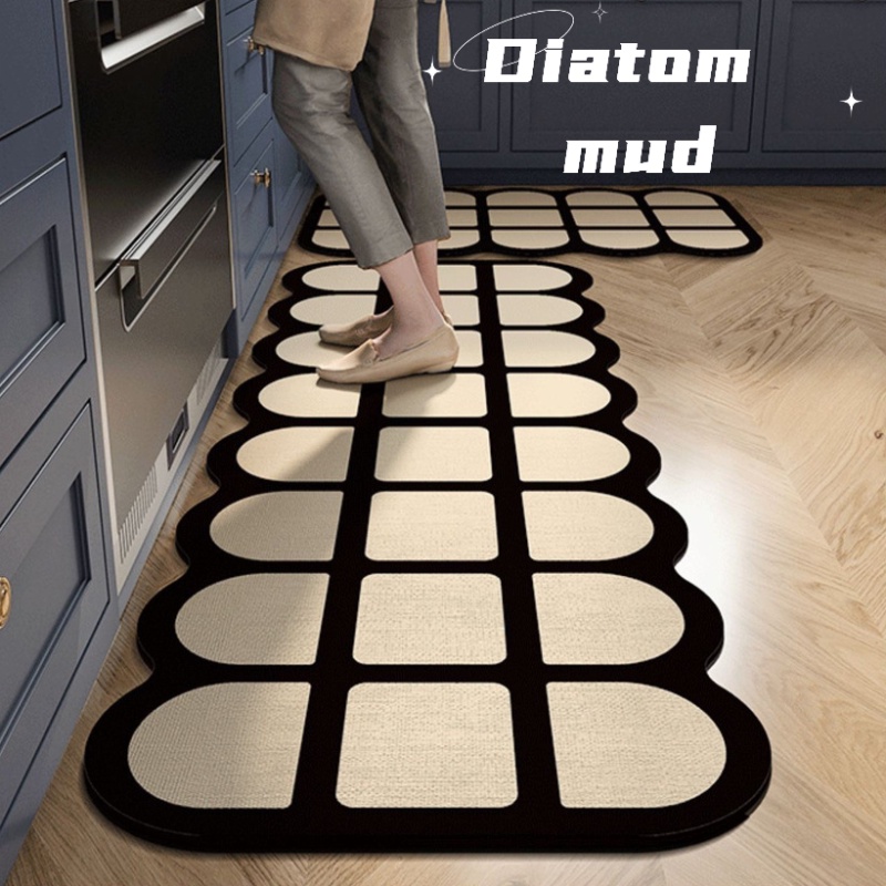 Kitchen Foot Mat Diatom Mud Absorbent Oil Absorbent Non-slip Mat Home ...