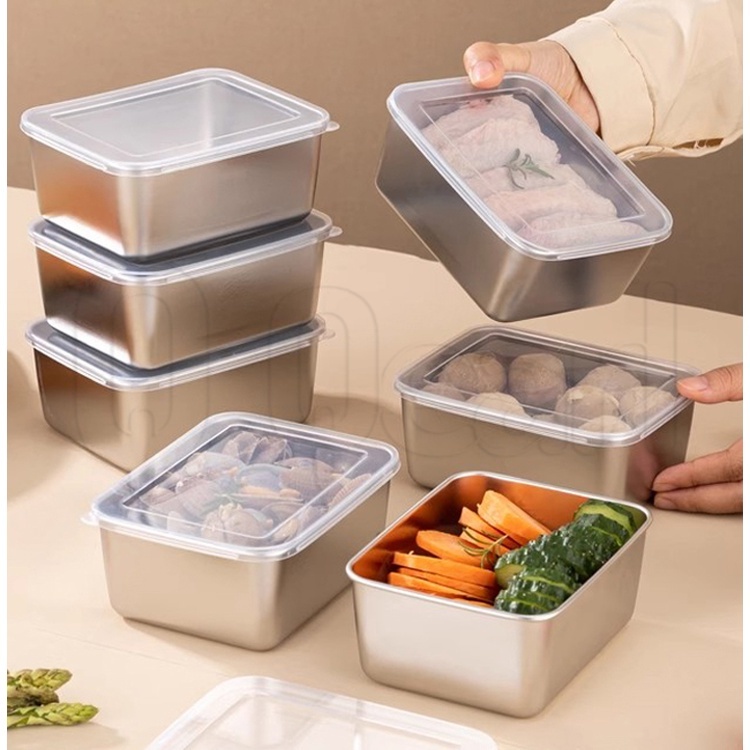 Microwave Oven Heatable Stainless Steel Lunch Box with Lid / Portable ...