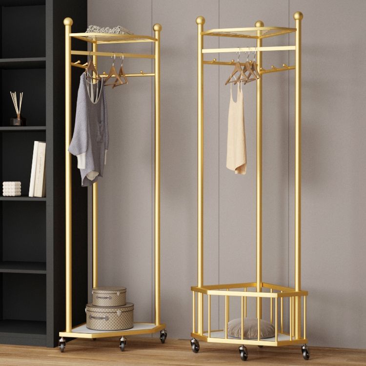 Light Luxury Corner Coat Rack Bedroom Floor With Wheels Removable ...