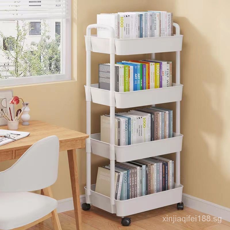 Movable Bookshelf under Table Trolley Rack Multi-Layer Floor Household ...