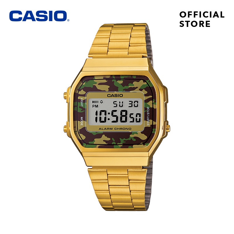 CASIO GENERAL A168W Unisex Vintage Digital Watch Stainless Steel Band ...