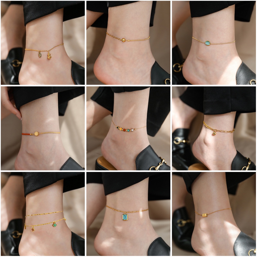 Simple Titanium Steel Anklet Women's Advanced Summer Colorfast Anklet ...
