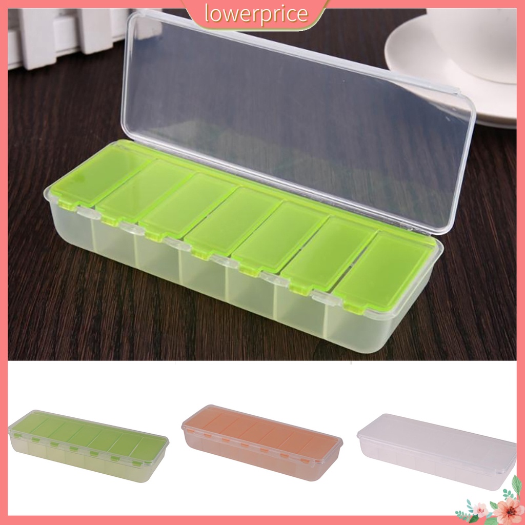 Transparent Visible Pill Organizer 7 Grids Plastic Square Tablets ...