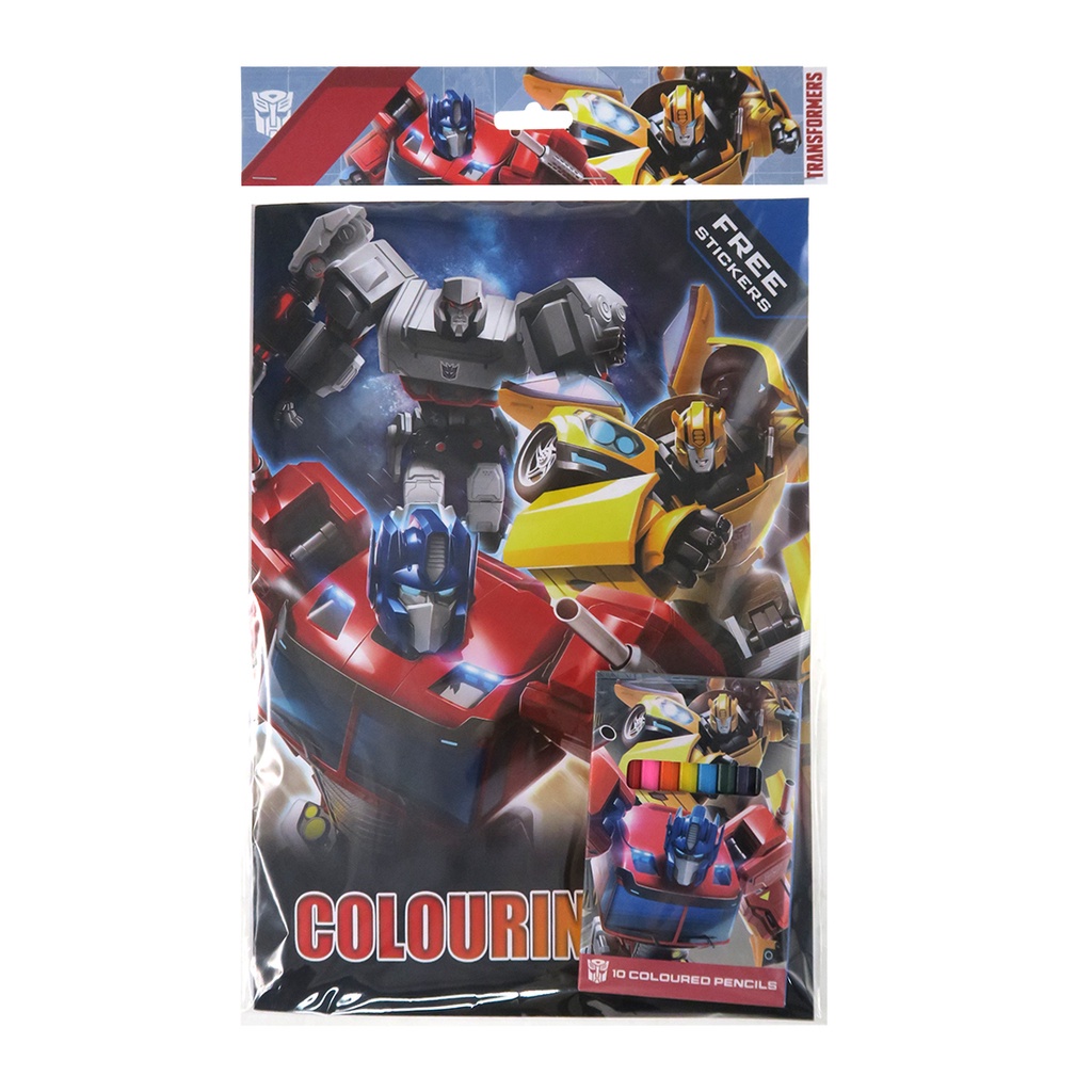 Transformers Colouring Pad With Sticker & Colour Pencil Set (8341 ...